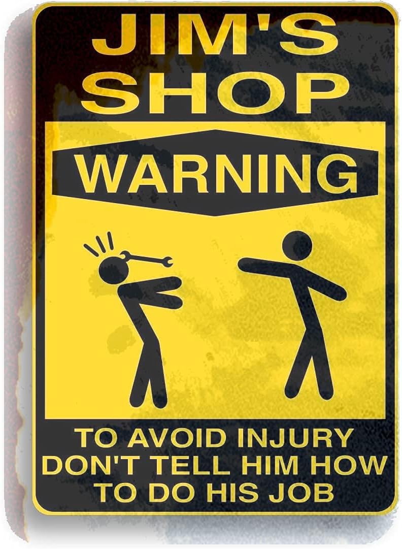 Tin Signs Heavy Duty Metal Metal Sign Street Sign 8x12,Jim's Shop,mas ...
