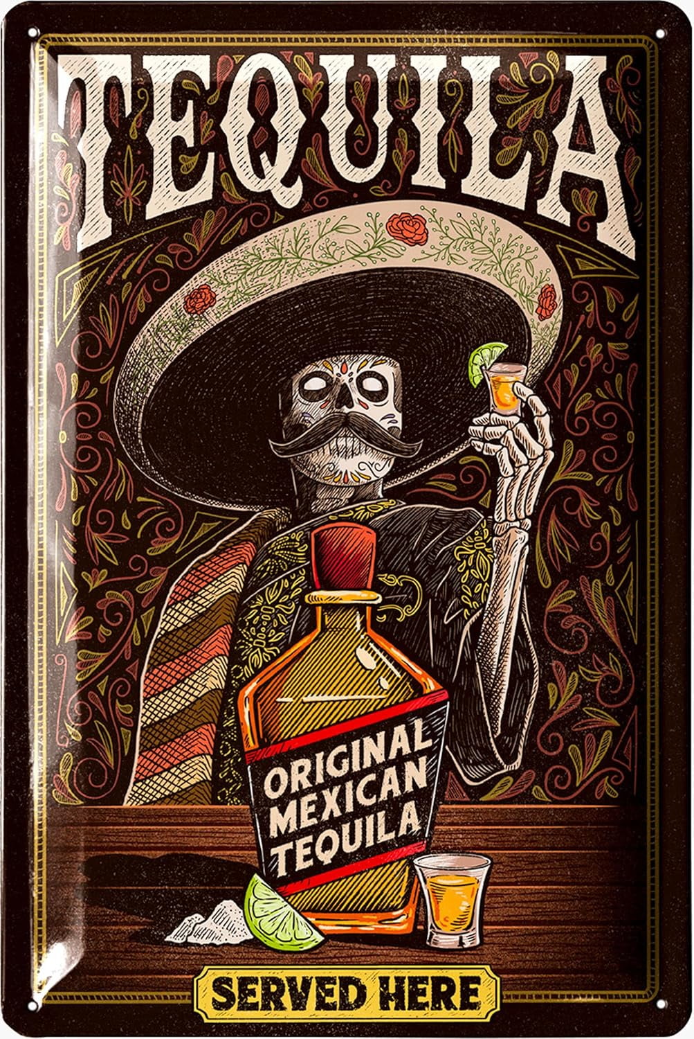 Tin Signs Retro Bar Decoration – Bar Sign Tequila Served Here – Metal ...