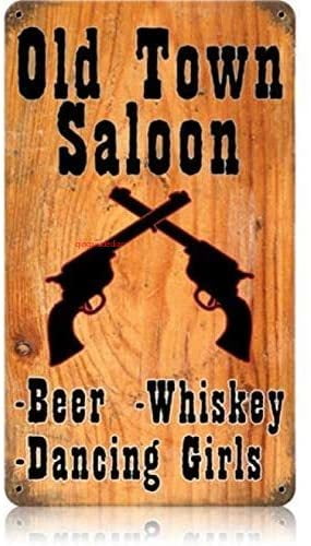 Tin Signs Retro Old Town Saloon Metal Aluminum Sign Poster Plate for ...