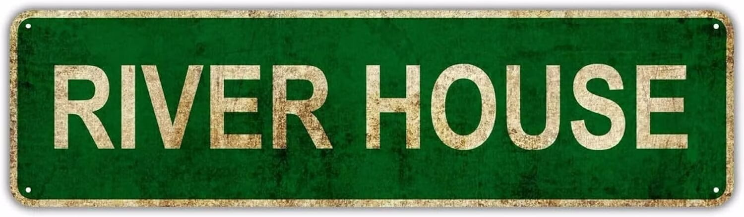 Tin Signs River House Street Signs Park Scenic Retro Road Signs Country ...