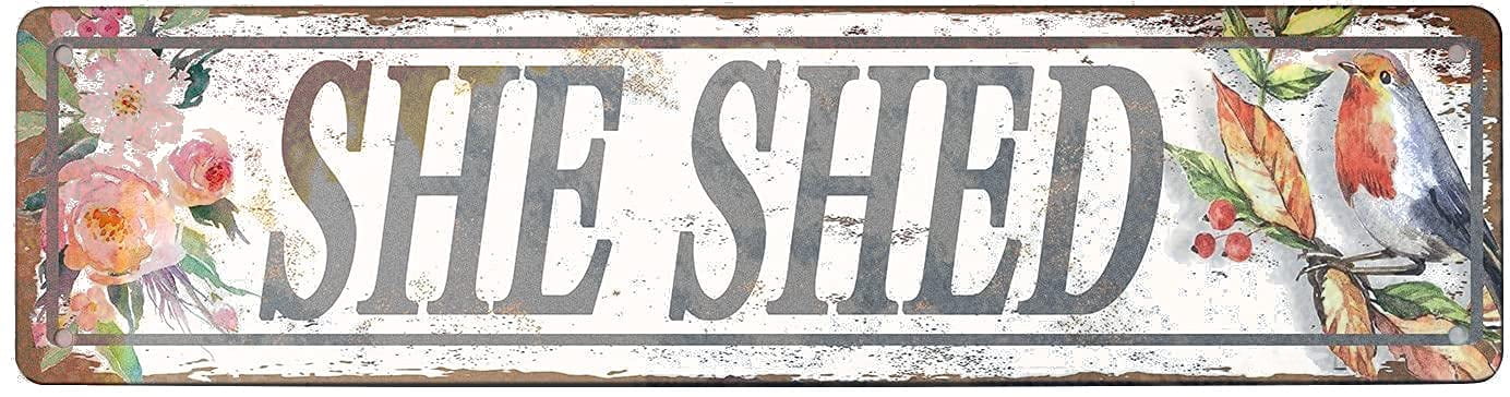 Tin Signs She Shed Sign Decorations Rustic Decorative Plaque Vintage ...