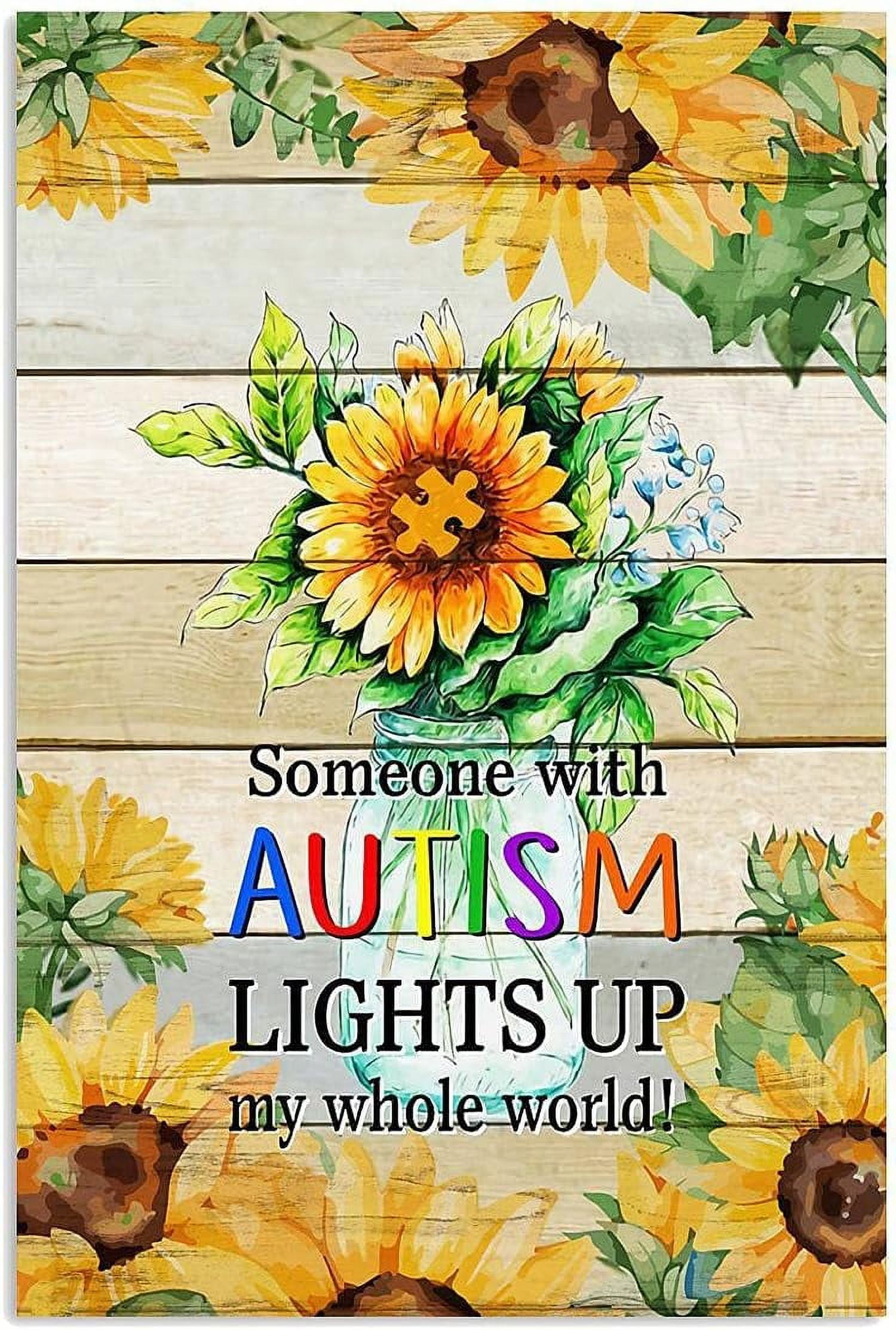 Tin Signs - Someone with Autism Lights Up My Whole World Room Metal Tin ...