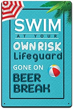 Tin Signs Swimming Pool Decor - Funny Swimming Pool Signs – Aluminum ...