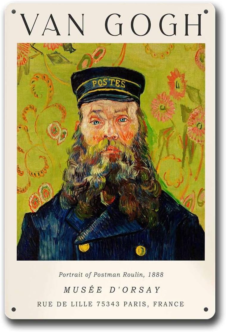 Tin Signs Vincent Van Gogh Van Gogh Portrait Postman 1888 Van Gogh ...