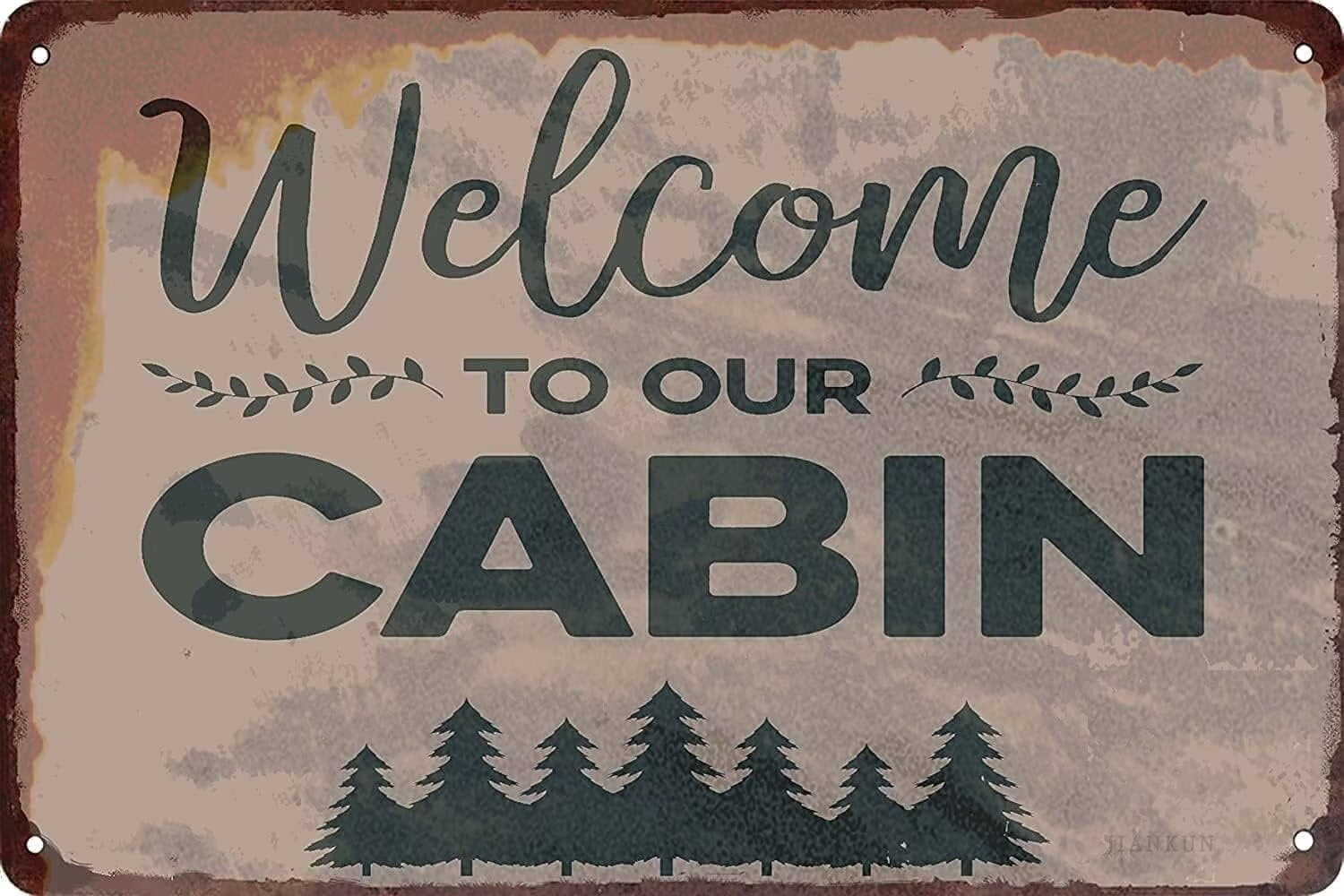 Tin Signs Welcome to Our Cabin Outdoors Camping Farm Metal Vintage Pub ...