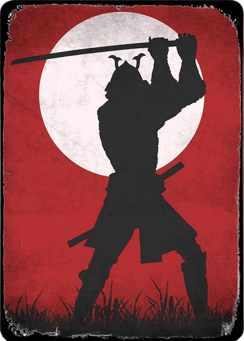 Tin Signs for Women Tin Signs Vintage Japanese Samurai Vintage Art Wall ...