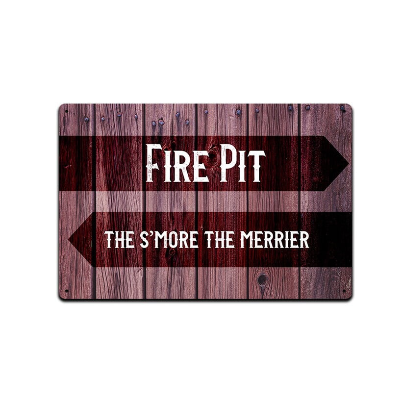 Tin Signs for Backyard Patio Décor Metal Sign for Camp Fire Bonfire ...