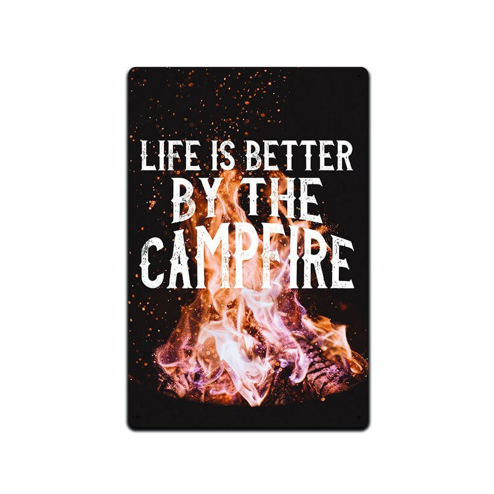 Tin Signs for Backyard Patio Décor Metal Sign for Camp Fire Bonfire ...