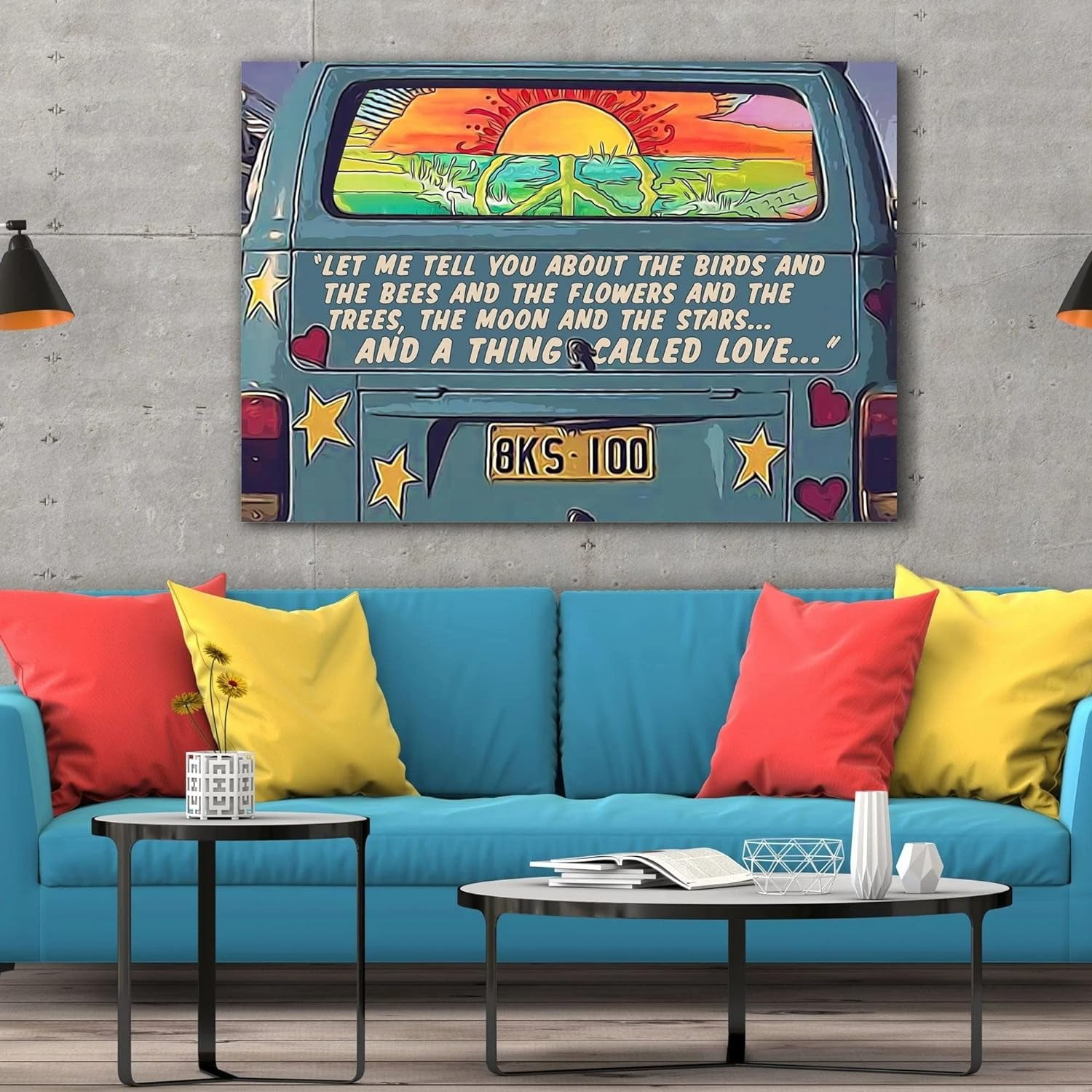 Tin Signs Vintage Hippie Lovely Back Vans Hippie Poster Tin Sign Poster ...