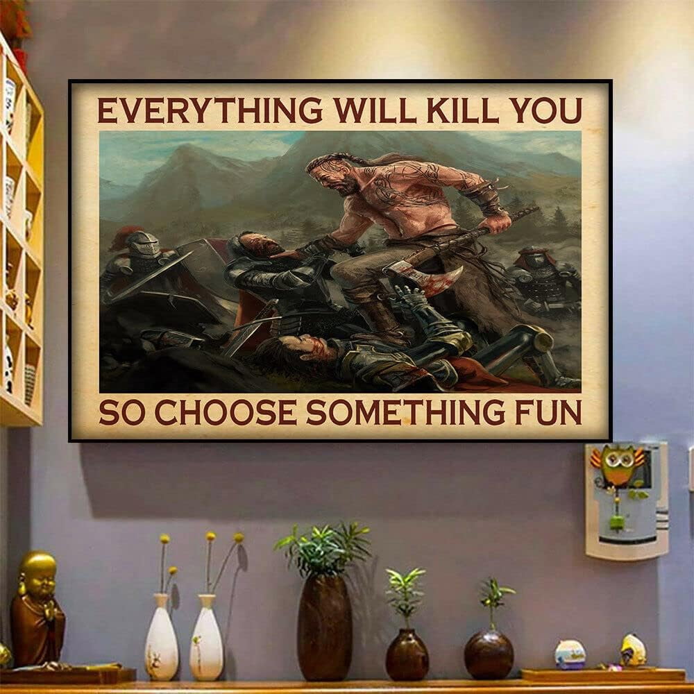 Tin Signs Vintage Vintage Metal Tin Sign Viking Everything Will Kill ...