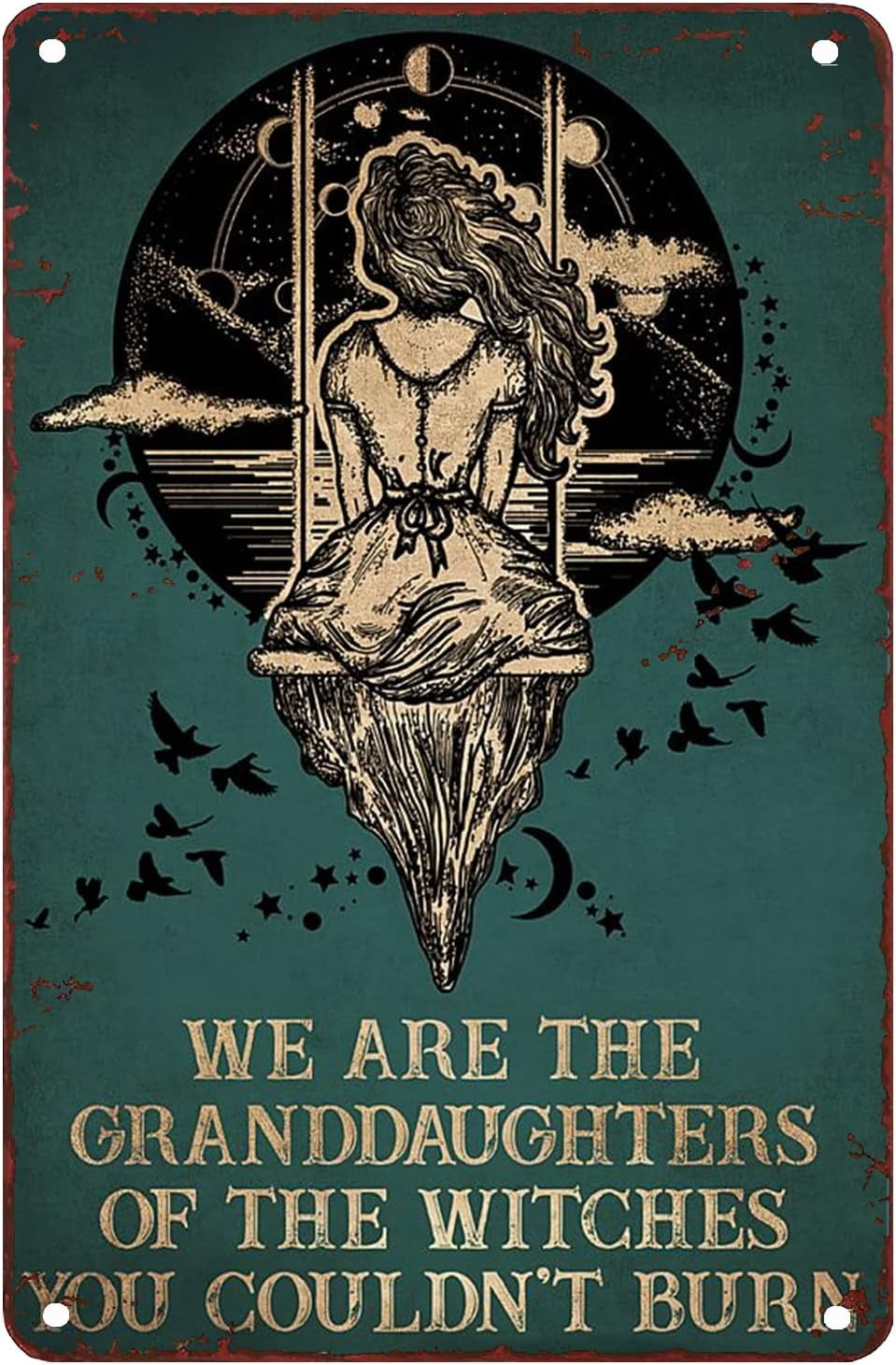 Tin Signs for Bathroom Witch Girl Poster We are The Granddaughters of ...