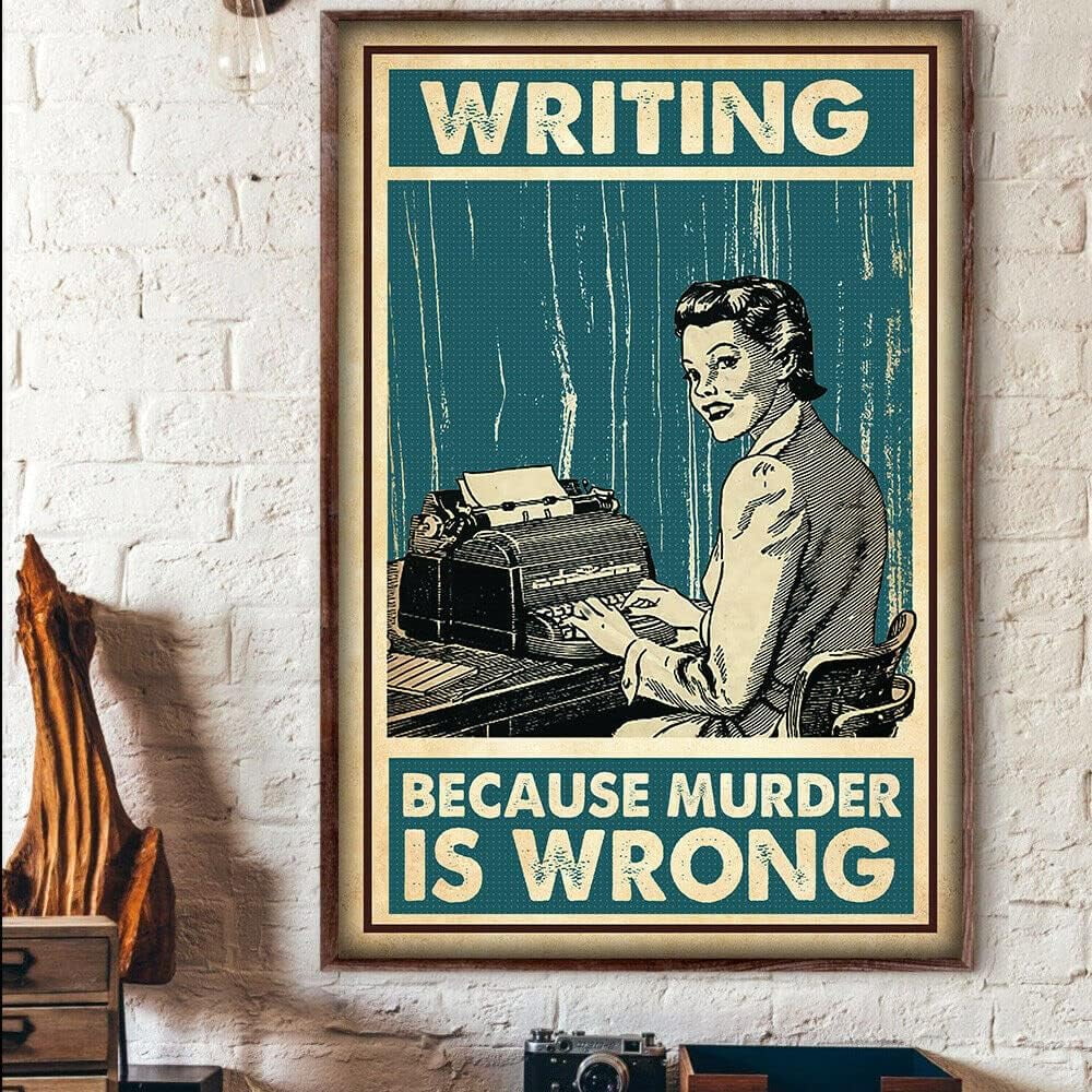 Tin Signs for Garage Vintage Metal Tin Sign Writing Because Murder is ...