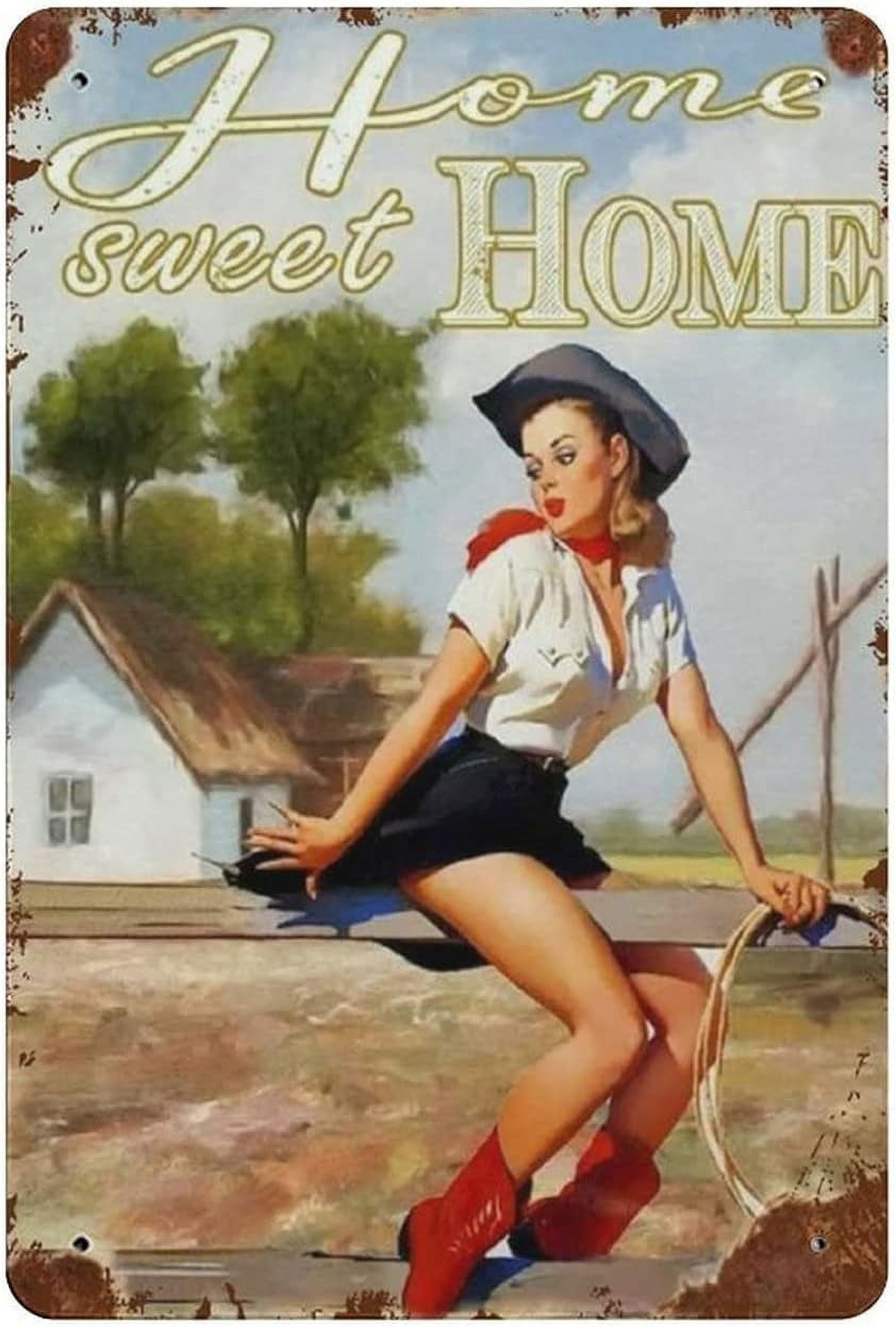 Tin Signs for Women Hawaiian Pinup Girl Tin Sign Poster Bar Music Club ...