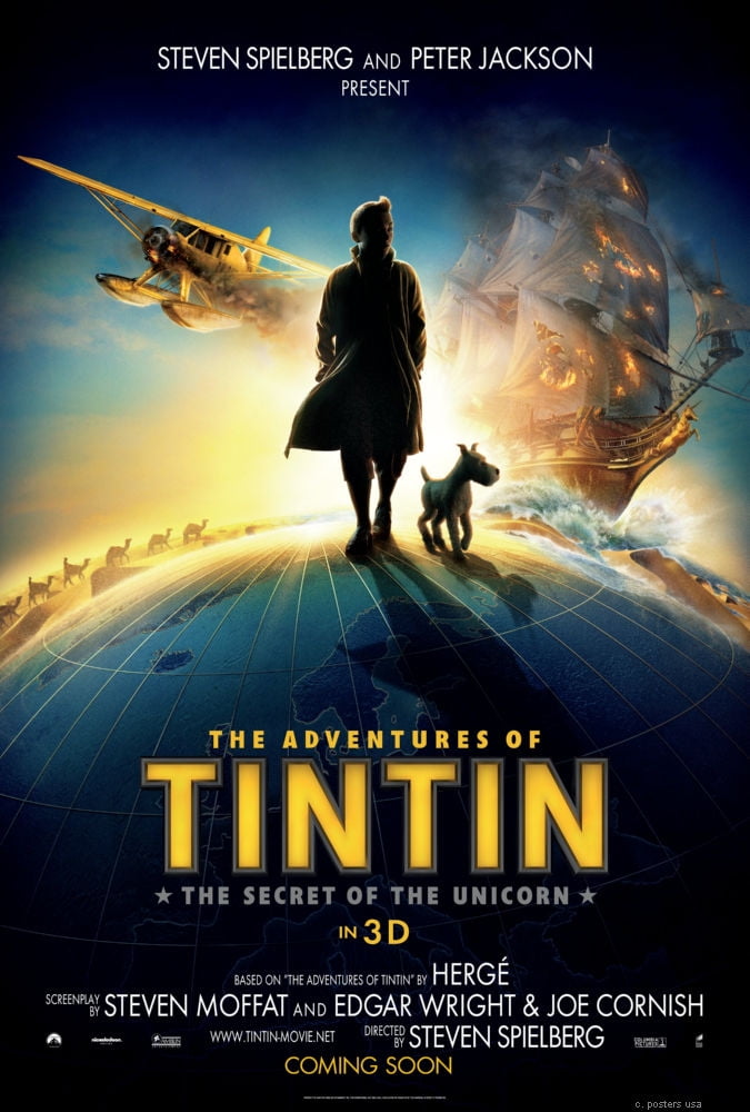 Tin Tin Movie poster Metal Print 12x16 Large Print on Metal 12x16 ...
