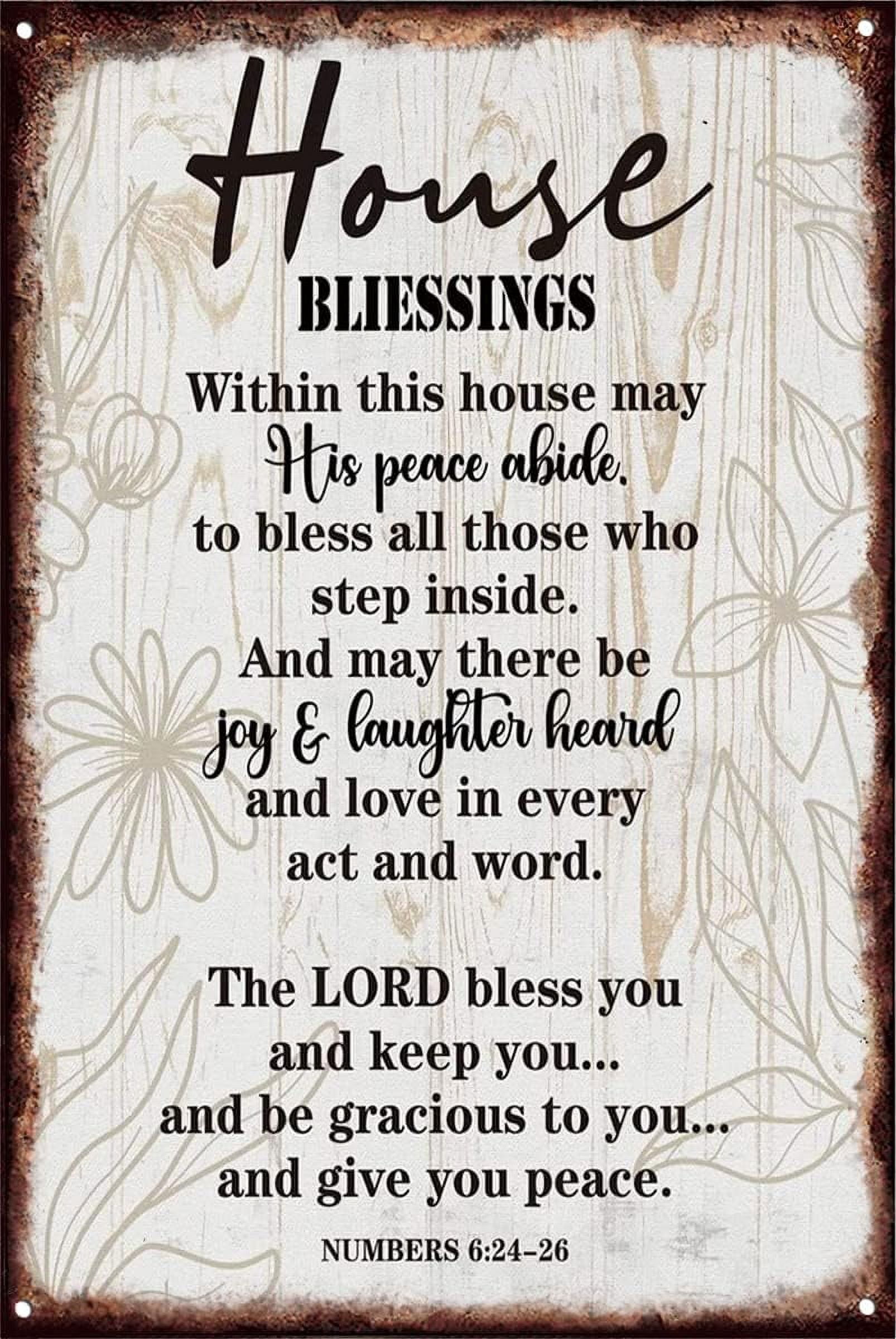 Tin Wall Art House Blessing Decor, Housewarming Gift Tin Wall Art For ...