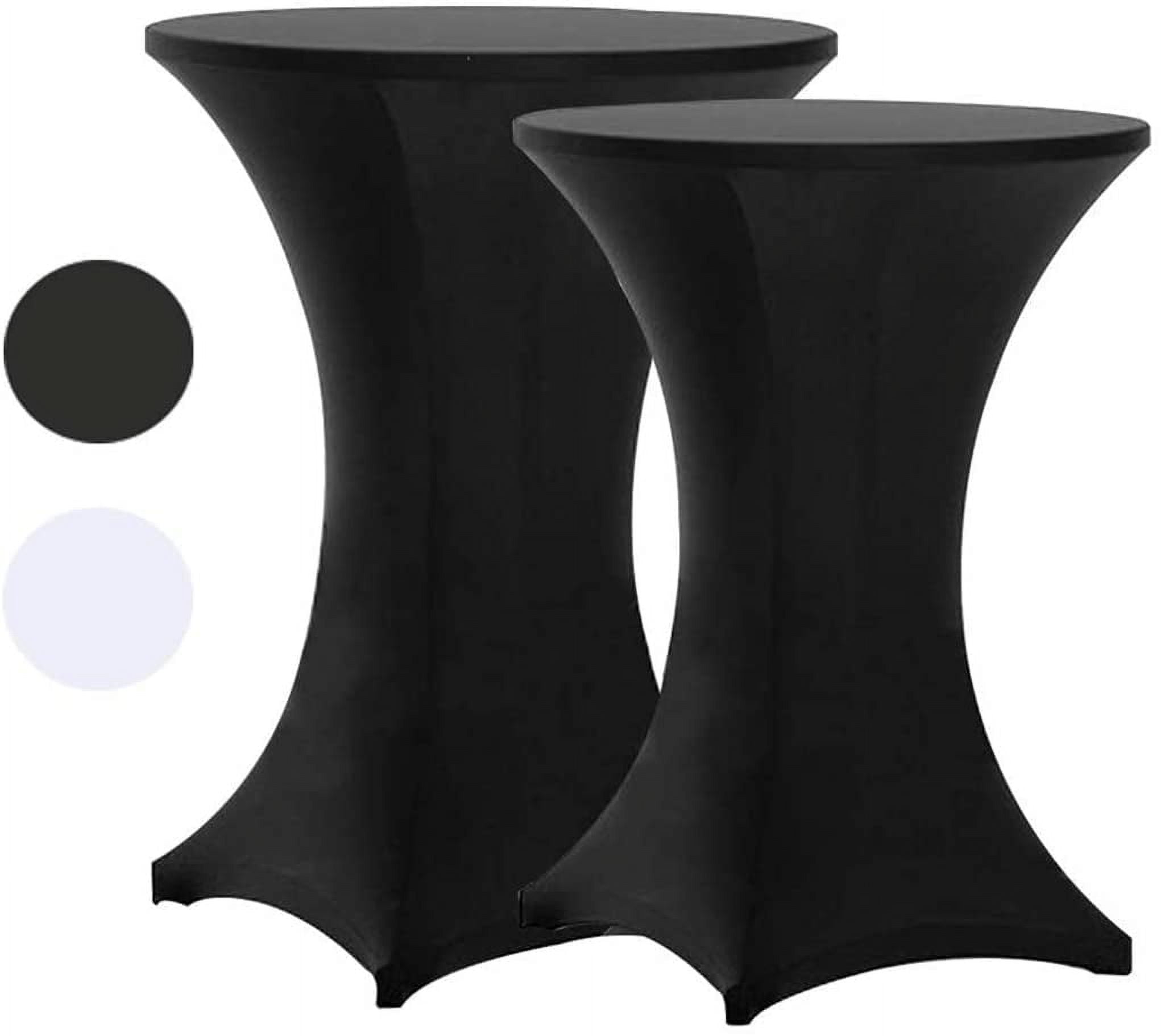 Tina 2 Pack 24x43 Inch Highboy Spandex Cocktail Table Covers Black ...