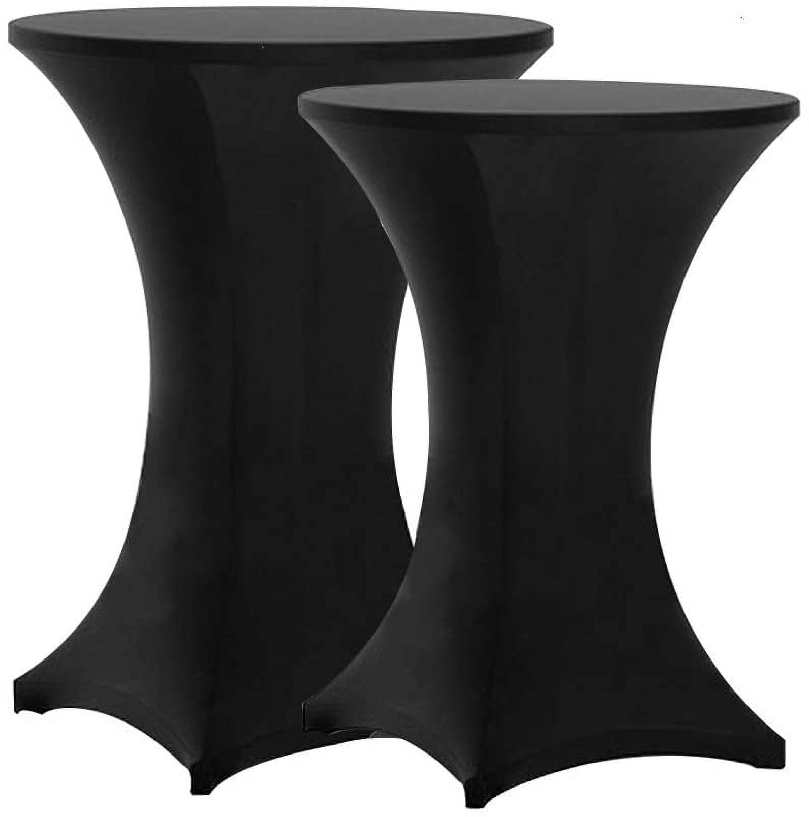 Tina 2 Pack 32x43 Inch Highboy Spandex Cocktail Table Covers Black ...