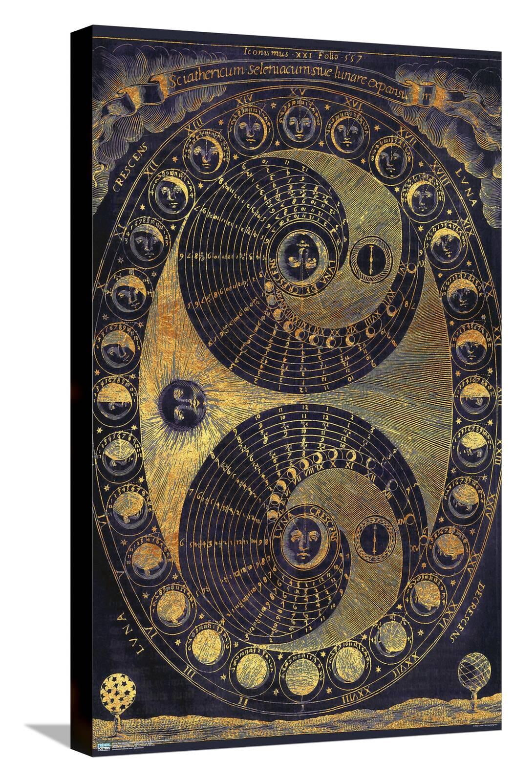 Tina Lavoie - Golden Elements Of The Moon Astronomy Chart Canvas Wall ...