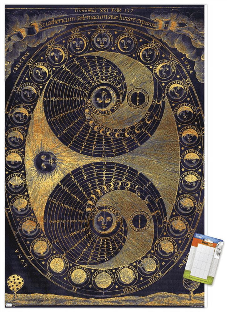Tina Lavoie - Golden Elements Of The Moon Astronomy Chart Wall Poster ...