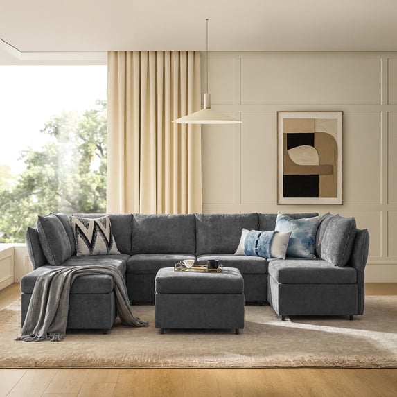 Tina's Home Modular Sectional Sofa with Washable Covers, Pet-Friendly ...