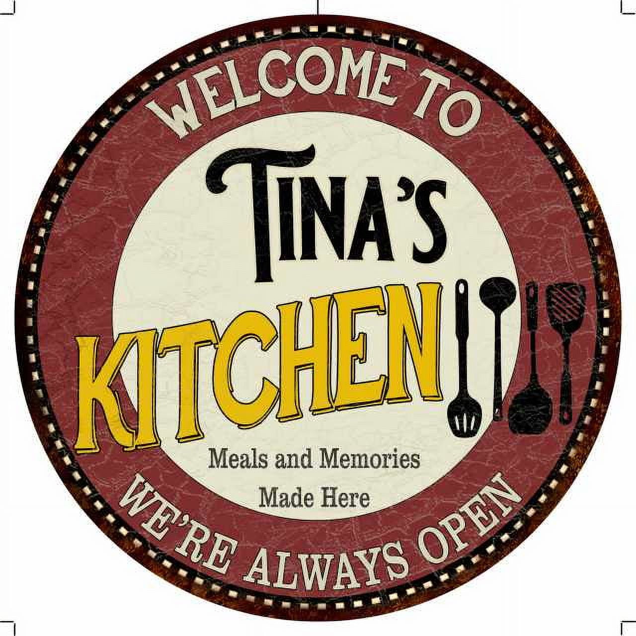 Tina's Kitchen 14" Round Metal Sign Bar Game Room Wall Decor ...