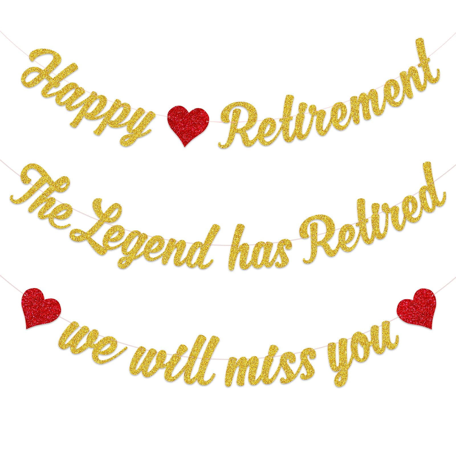 Tinbax Retirement Party Decorations - Happy Retirement Banner, The Legend Has Retired Banner and ...