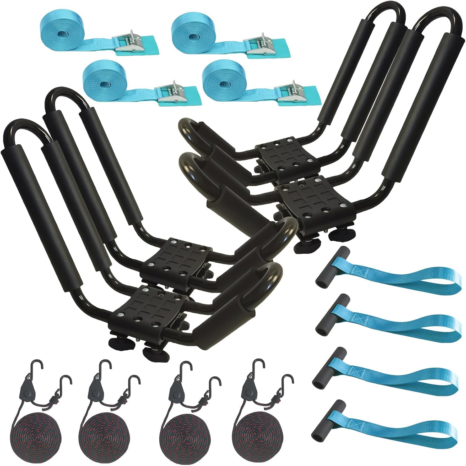 Tinea 2 Pairs Heavy Duty Kayak Rack-Includes 4 Pcs Ratchet Tie-Mount on ...