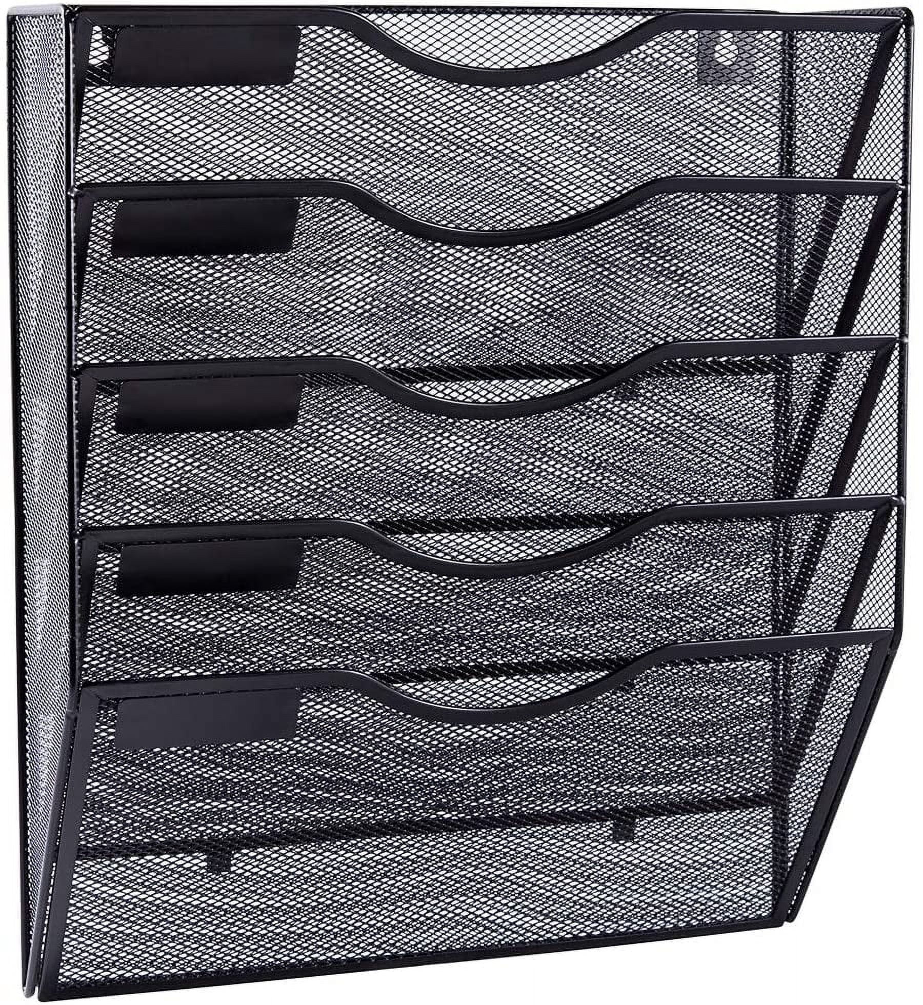 Tinea 5 Pocket Mesh Hanging Wall File Organizer, Wall Mounted Mail ...