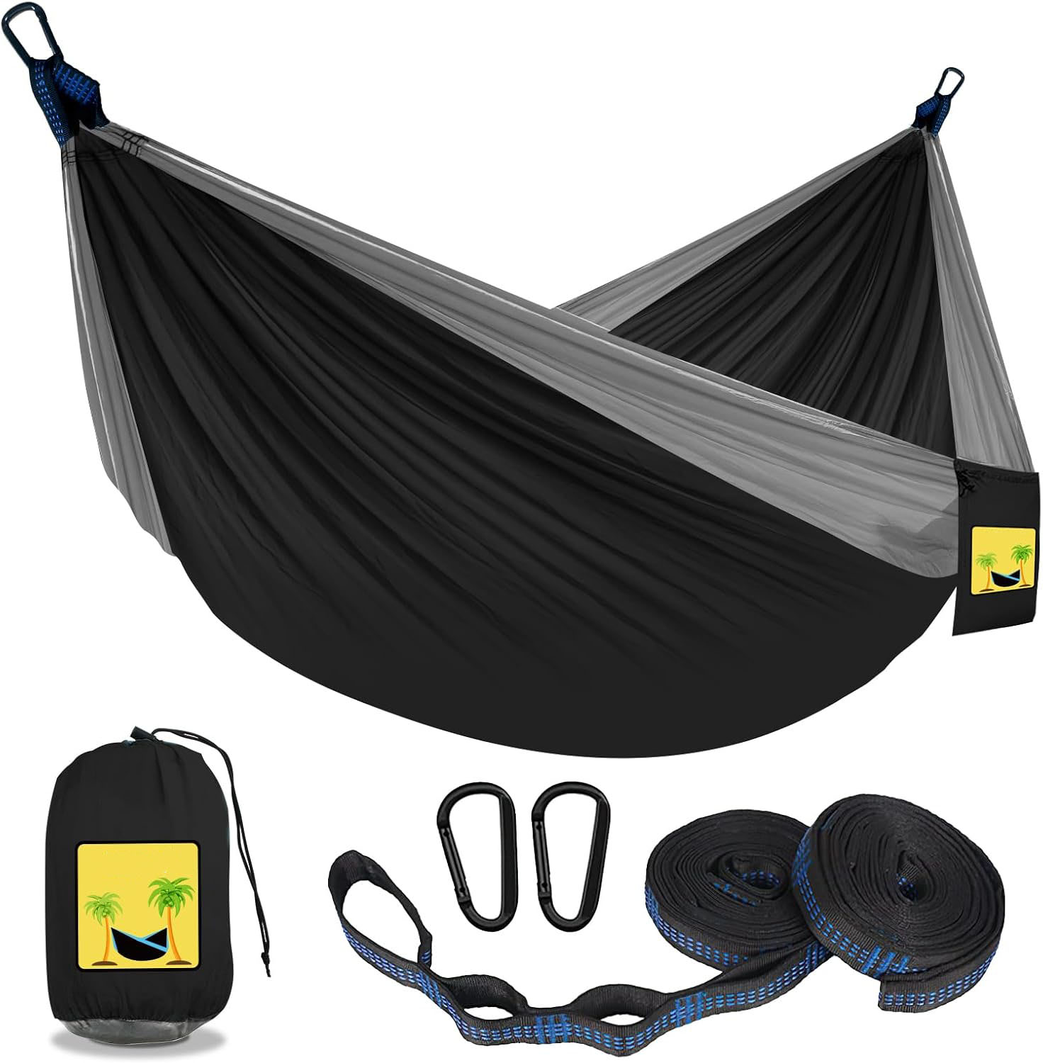 Tinea Camping Hammock Double & Single Portable Hammocks with 2 Tree ...