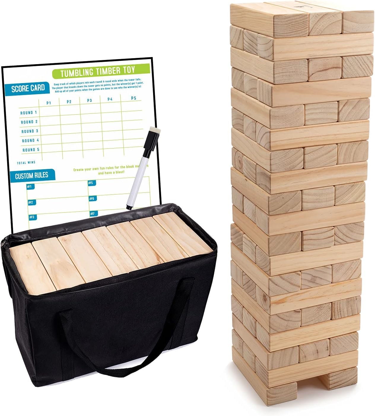 Tinea Giant Tumbling Timber Toy - Premium Pine Wood Life-Size Blocks ...