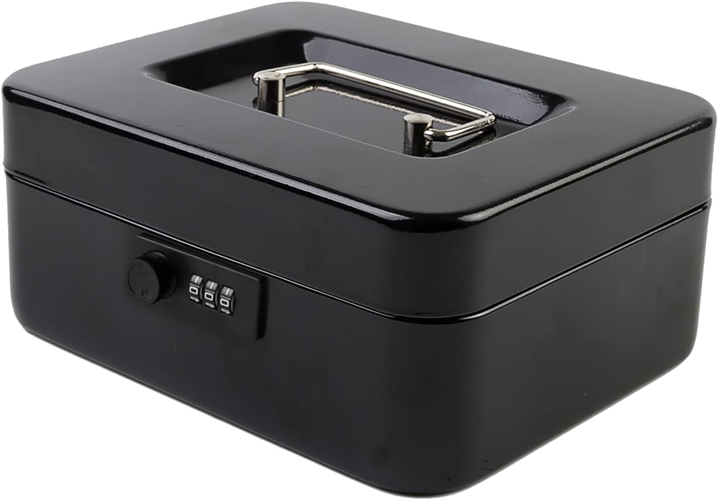 Tinea Medium Cash Box with Combination Lock Safe Metal Money Box with ...