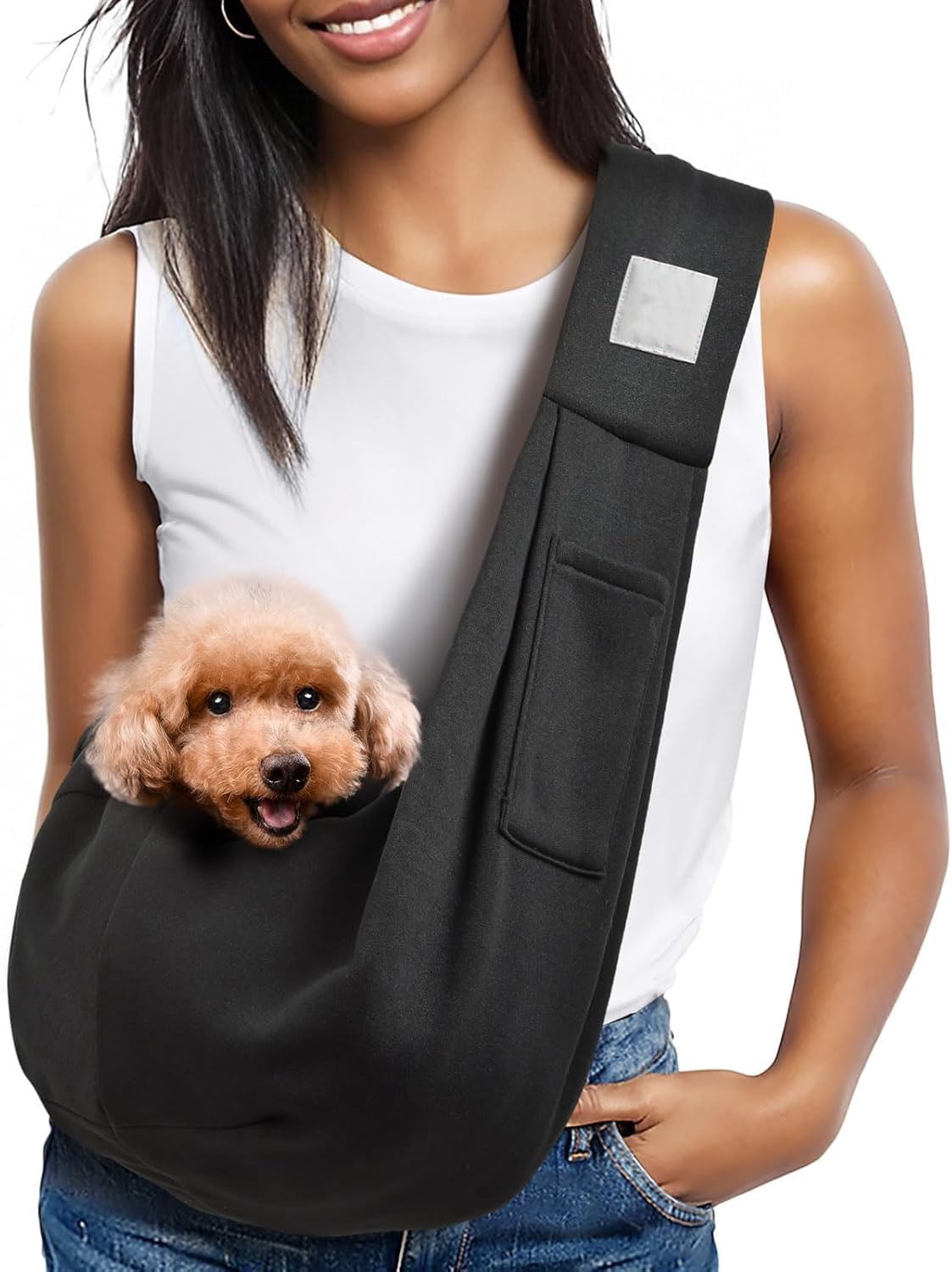 Tinea Small Dog Sling Carrier - Classic Pocket & Classic Strap - for 3 ...