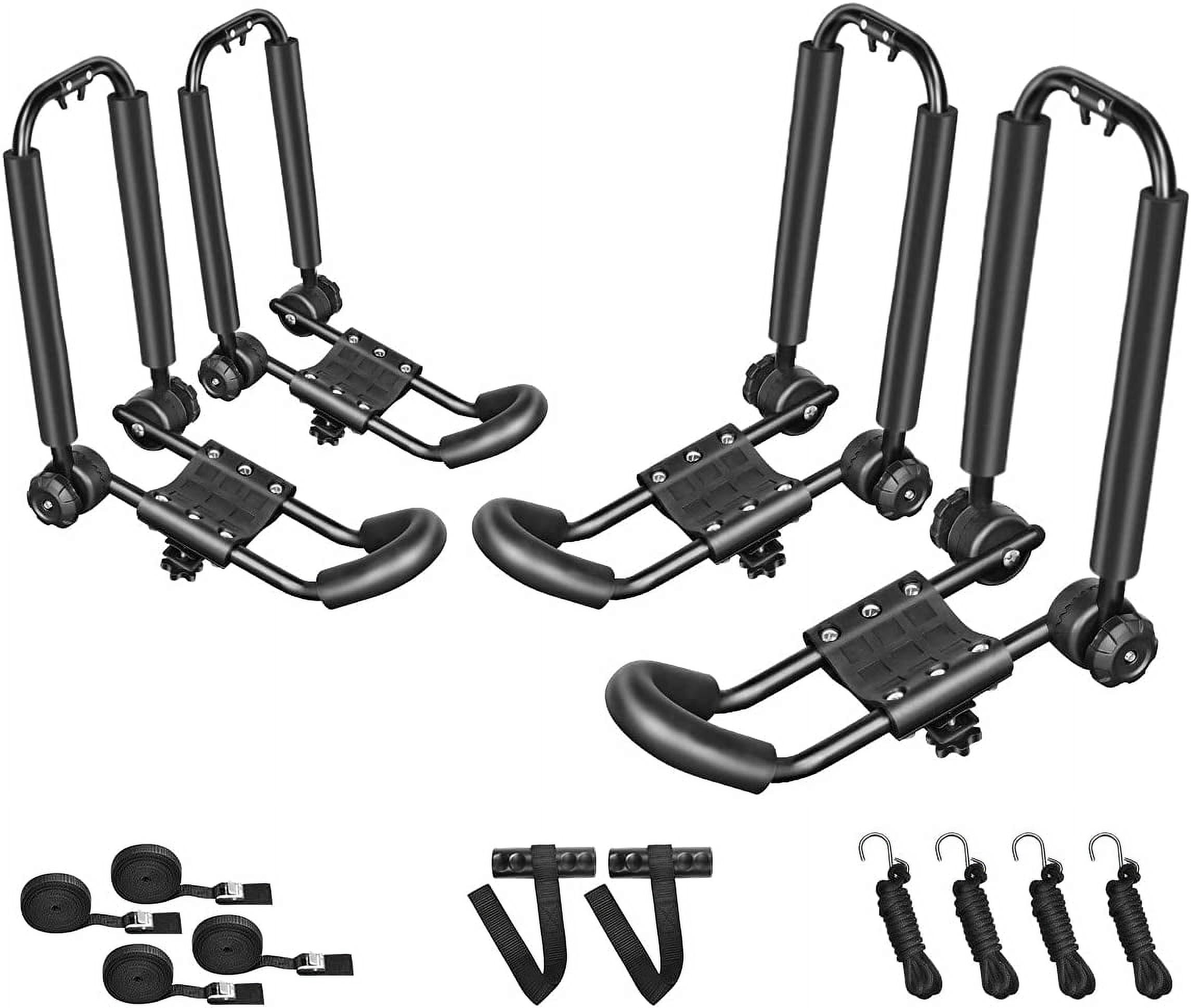 Tinea Two Pairs Universal Foldable J-Bar Kayak Rack Folding Car Roof ...