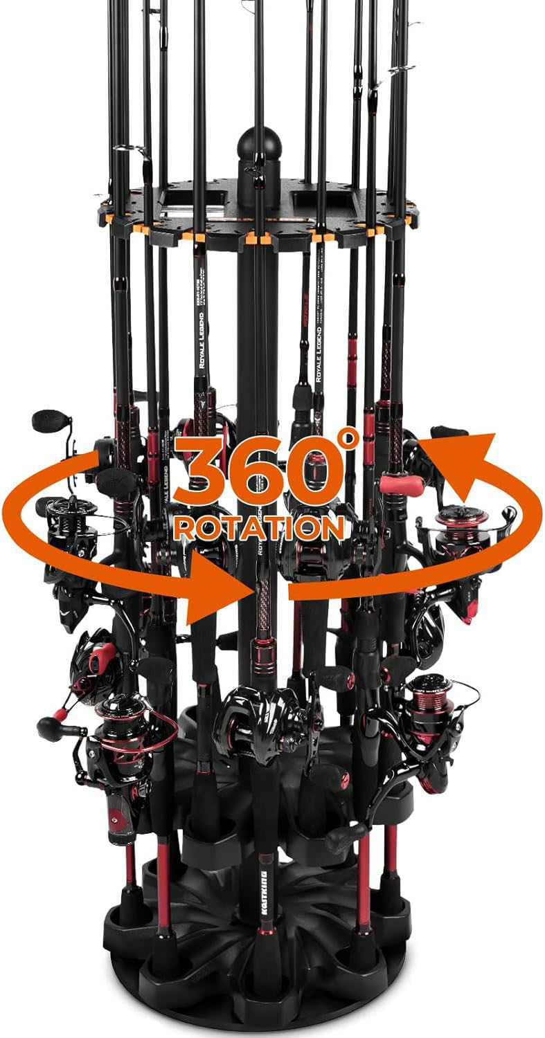 Tinea V16 Fishing Rod Rack With Rotating Base- Fishing Pole Rack Holds ...