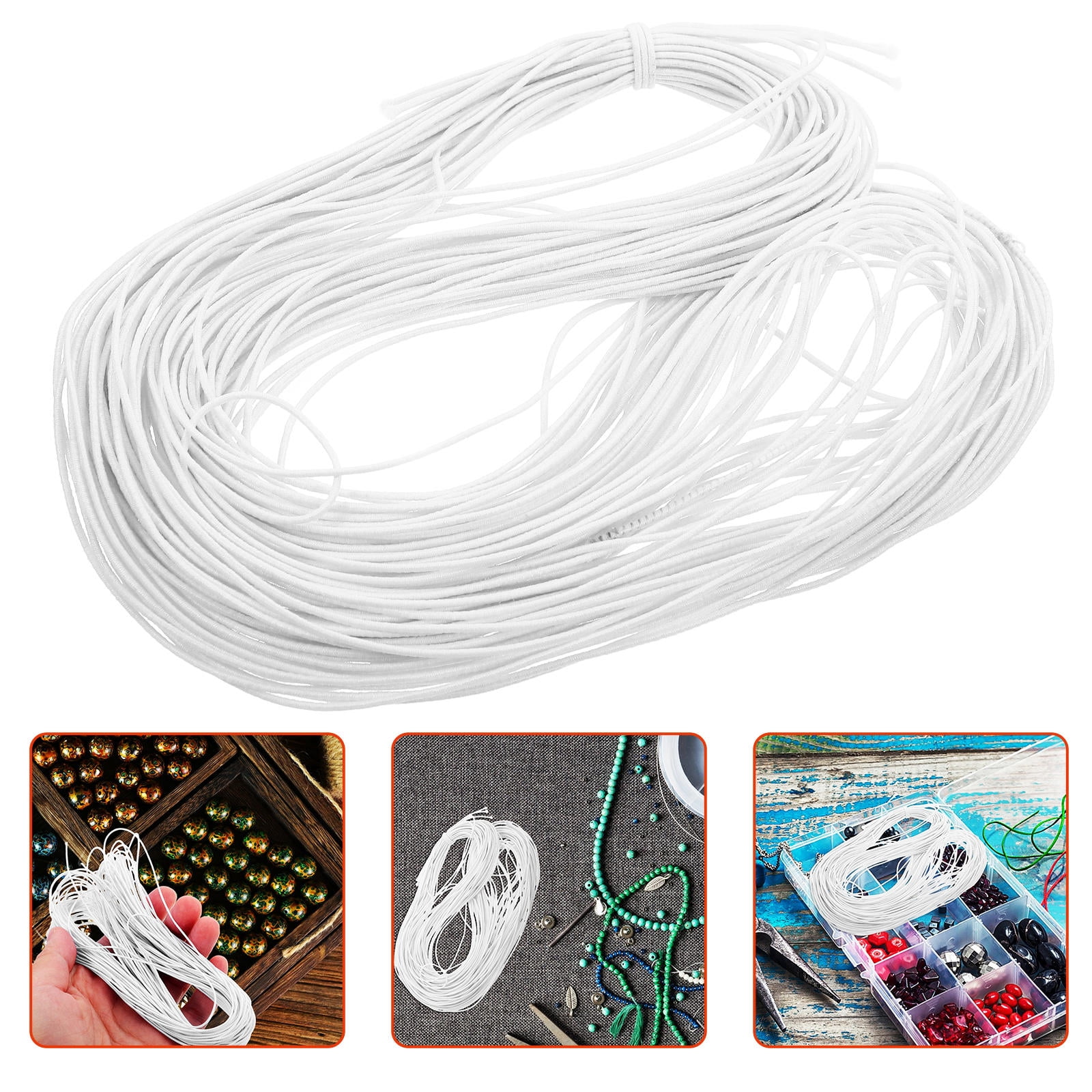Tineasur Stretchy White Elastic Cord for Bracelet Making Durable ...