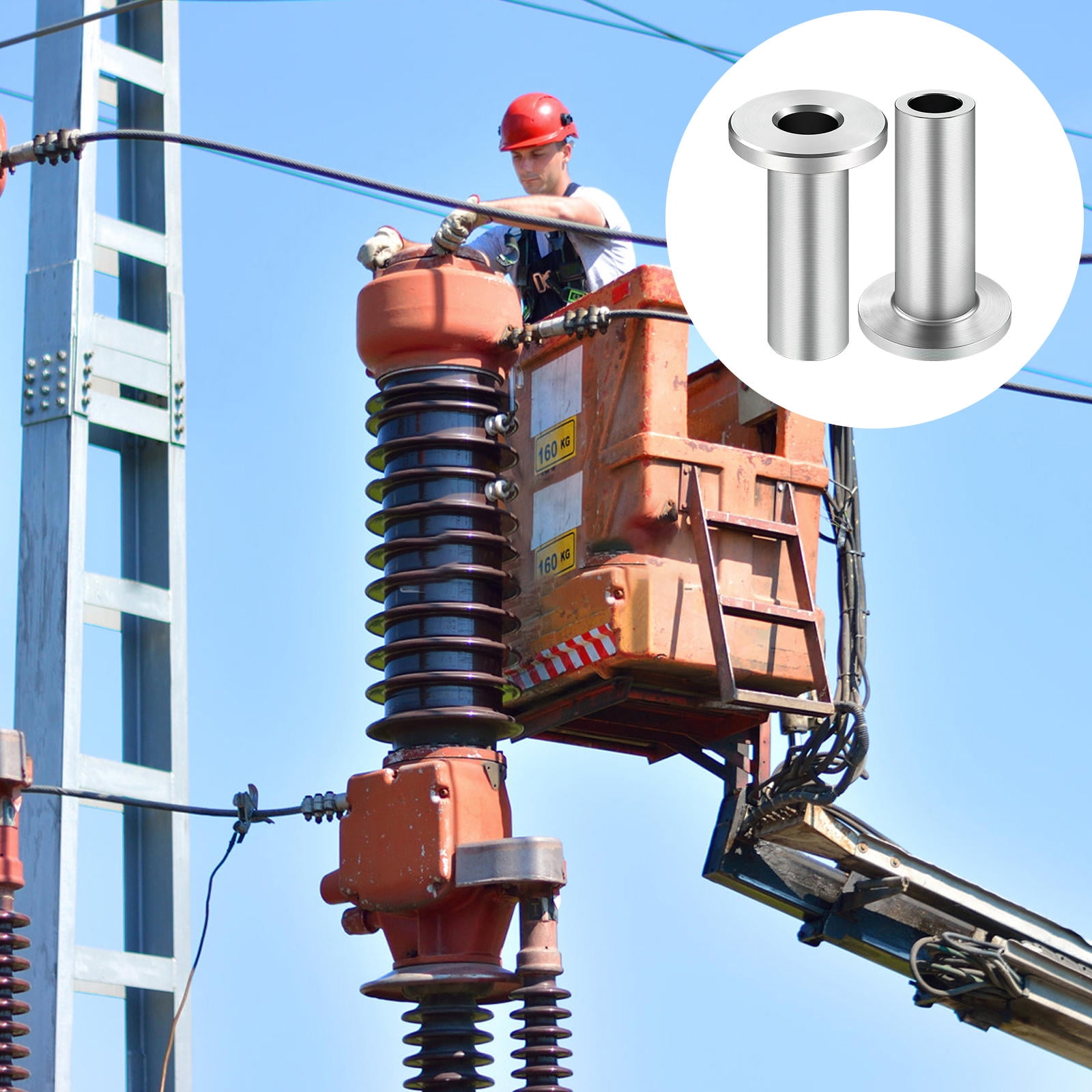 Tineasur 1Set Cable Railing Protector Sleeves for Wood Posts Silver ...