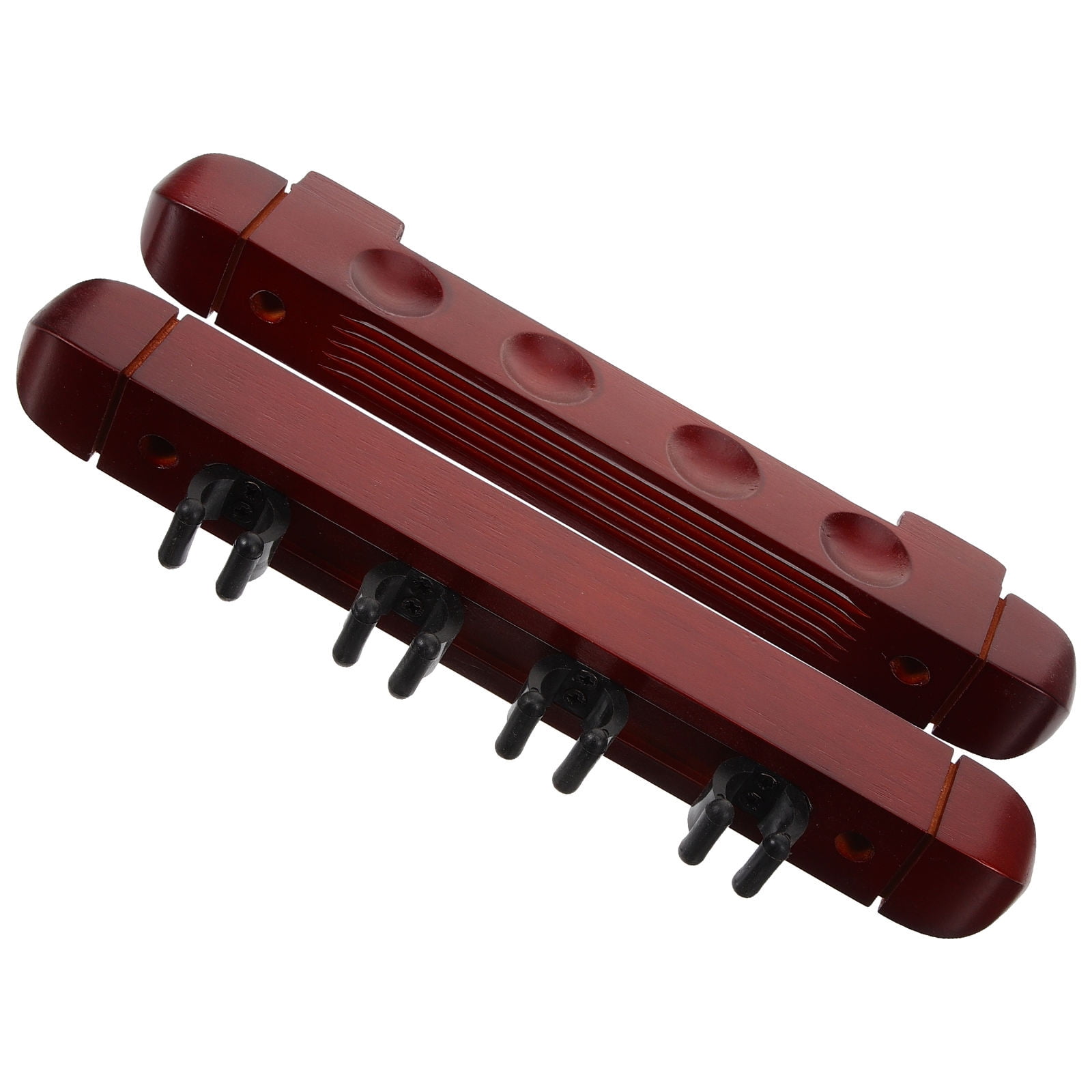Tineasur Billiards Cue Racks Wall Mount Cue Rack Dark Red Wood 1 Set ...