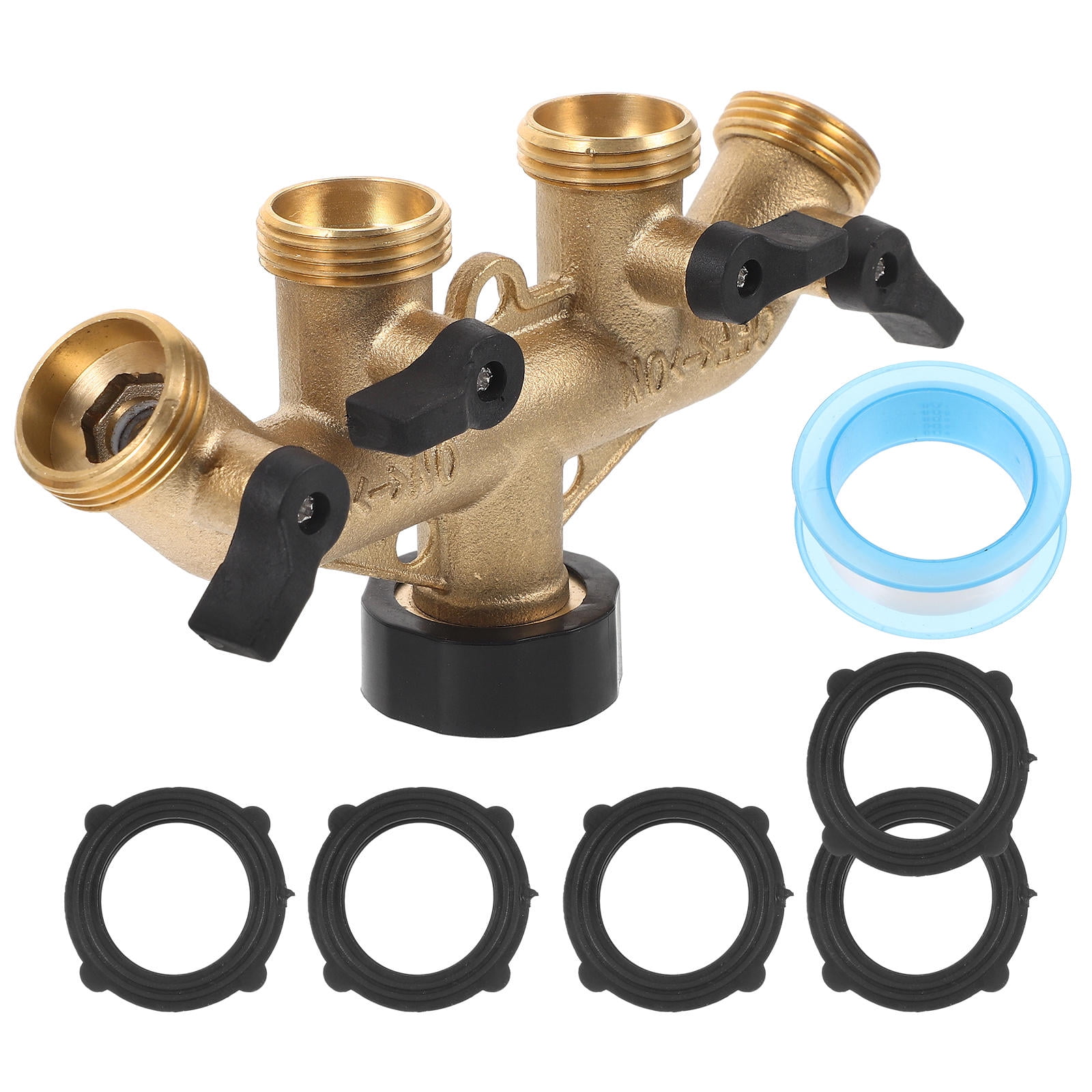 Tineasur 1 Set Heavy Duty Garden Hose Stop Valve Brass Connector for ...