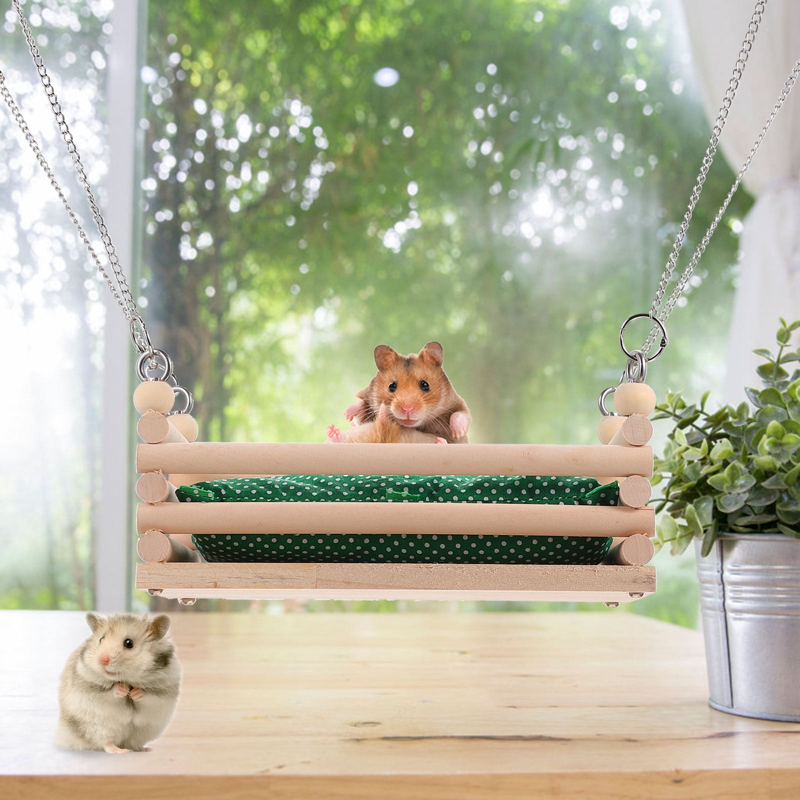 Tineasur Hamster Hanging House Wood 1 Set - Walmart.com