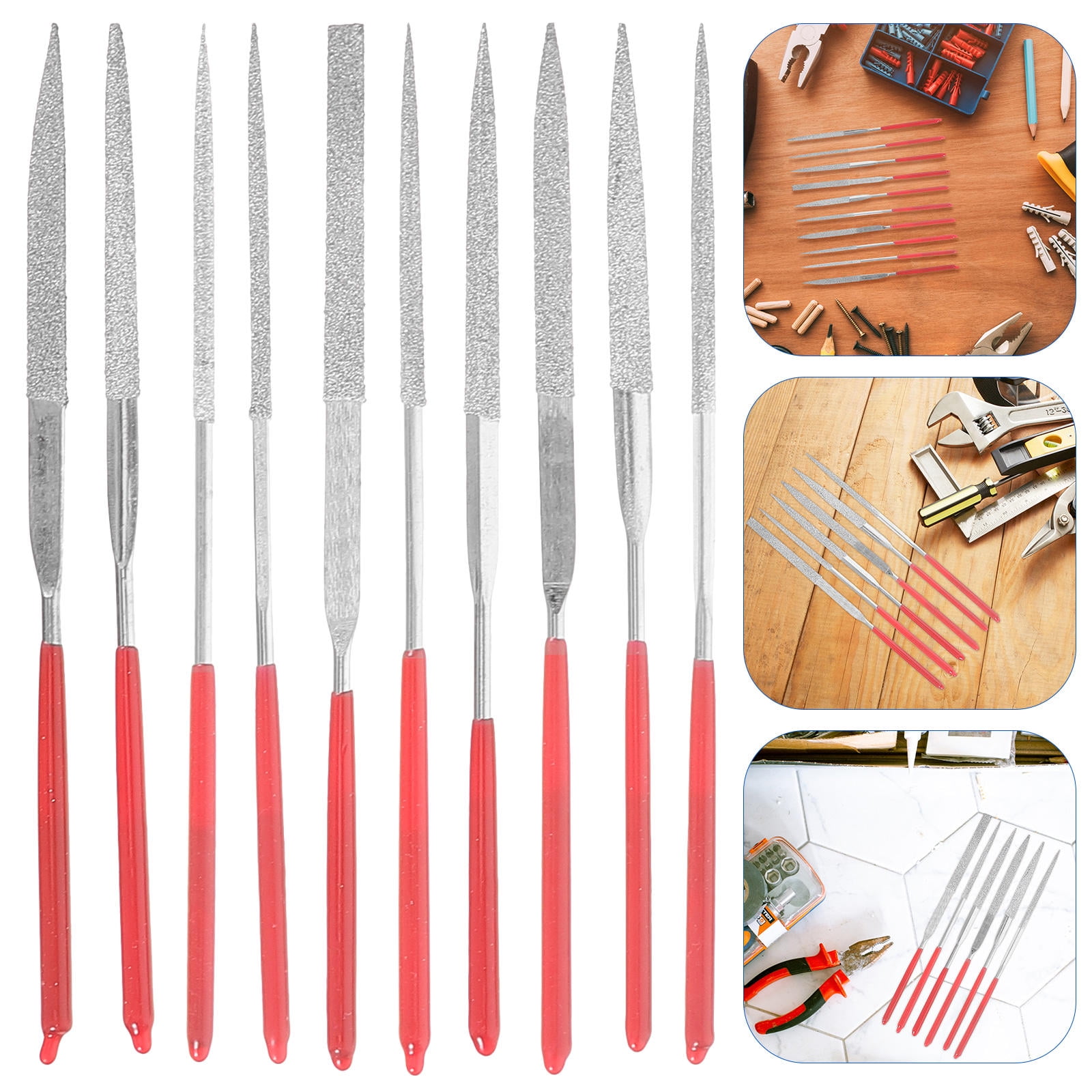 Tineasur 10 Small File Set Precision File Set for Glass Wood Stone ...