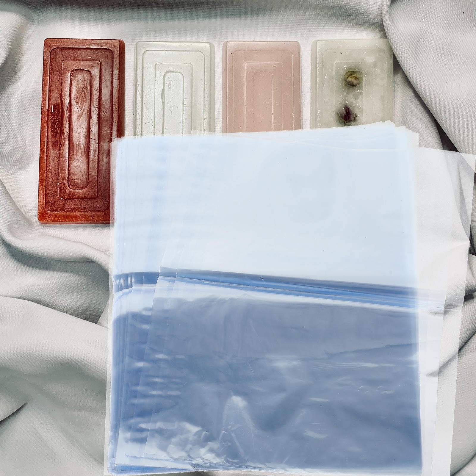 Tineasur 100pcs Blue POF Shrinkable Wrapping Bags for Sealing Storage ...