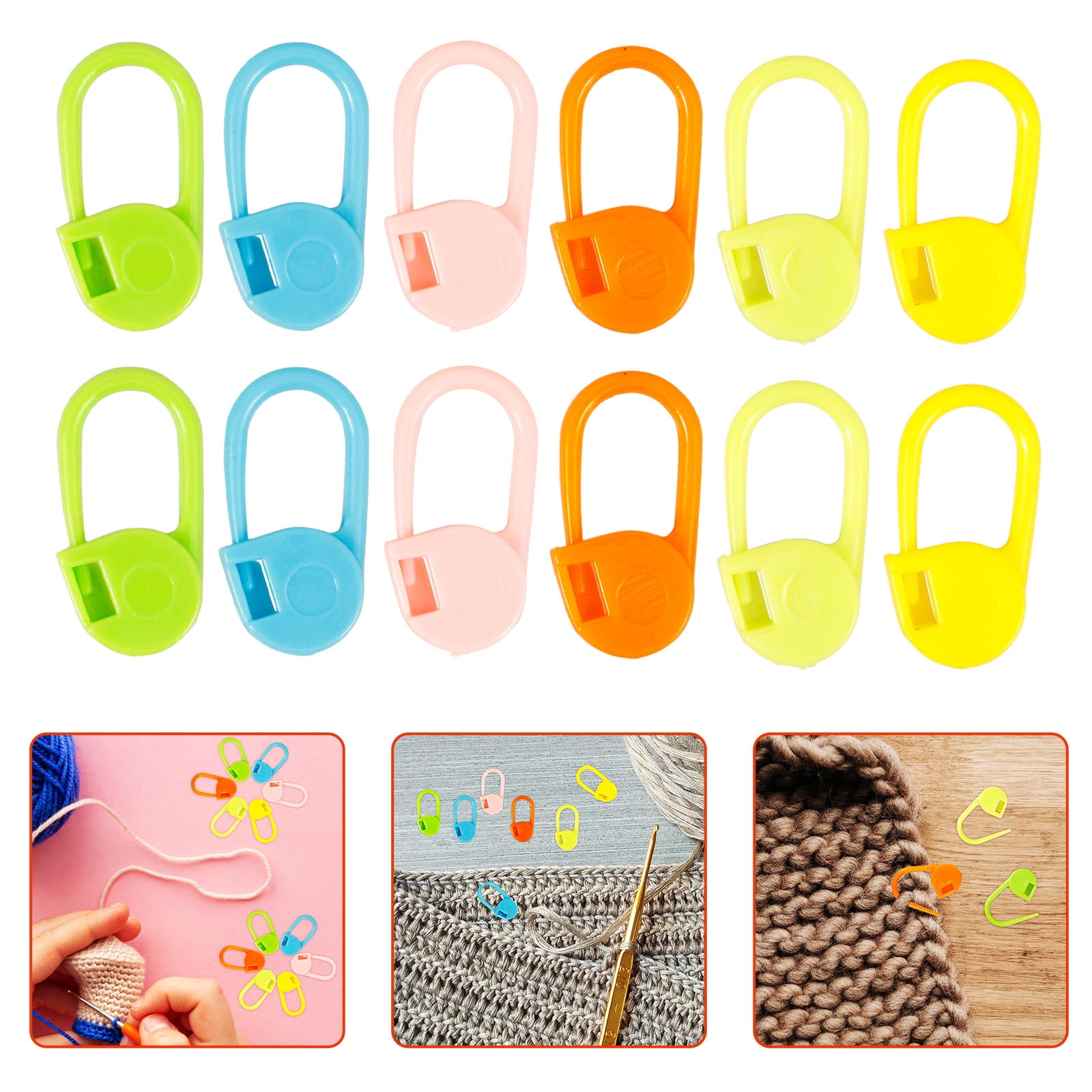 Tineasur 100Pcs Crochet Yarn Markers Multi Colored Iron Plastic for ...