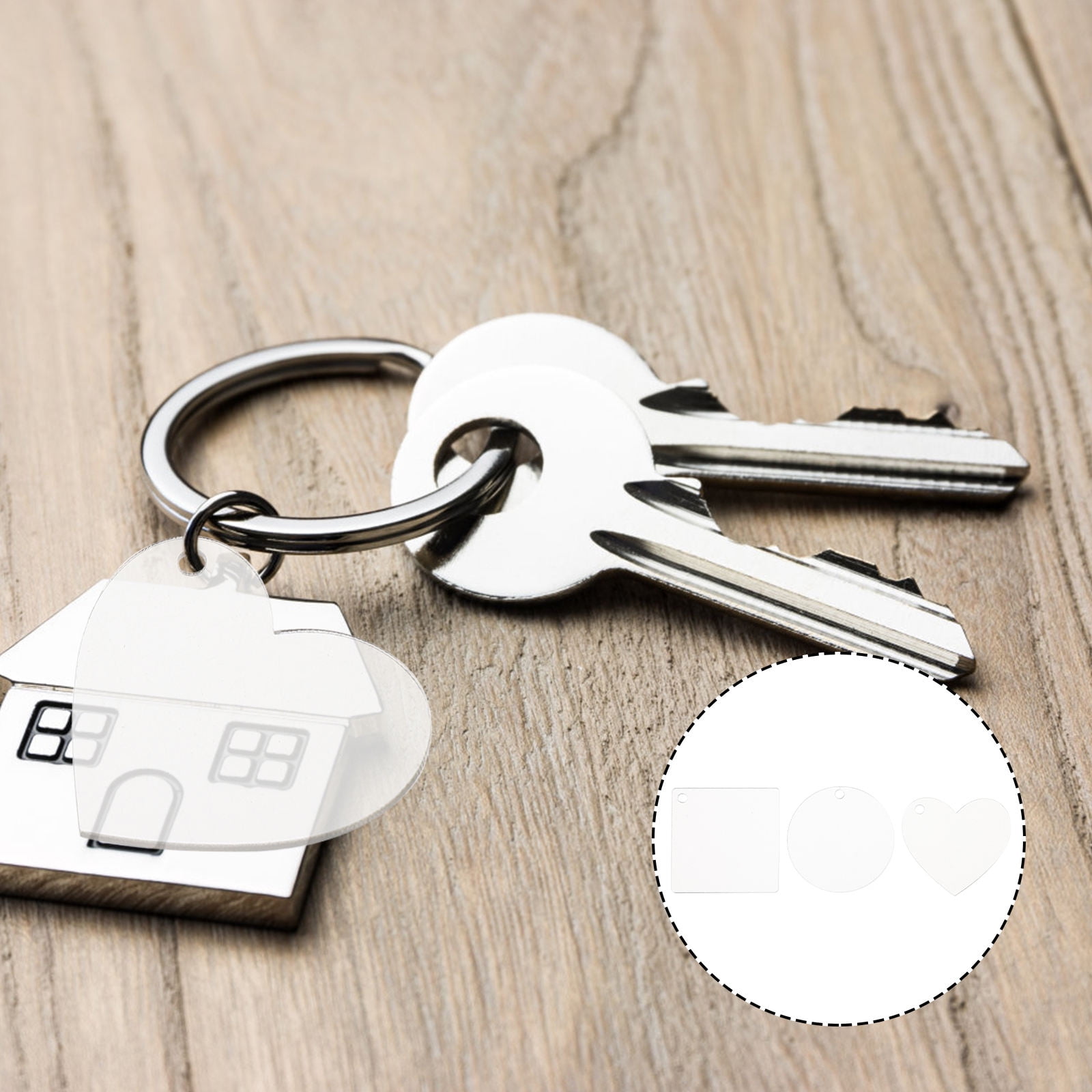 Tineasur 100Pcs Keychain Blanks Reusable for Photography Studio Clear ...