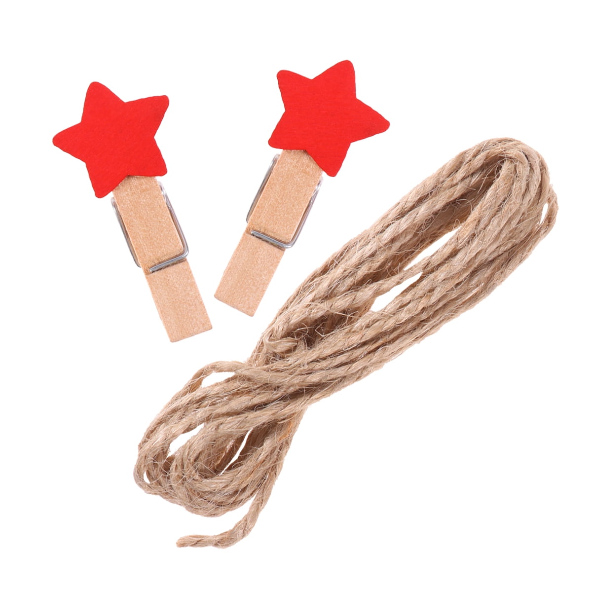 Tineasur 100Pcs Red Wooden Star Clips for Hanging Photos and Craft ...