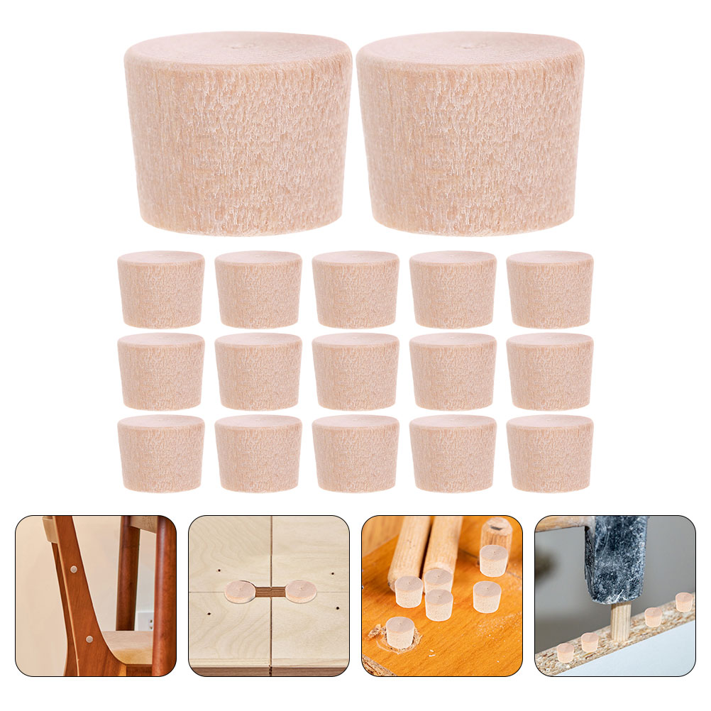 Tineasur 100Pcs Tapered Wood Plugs for Furniture Hole Filler Hardwood ...