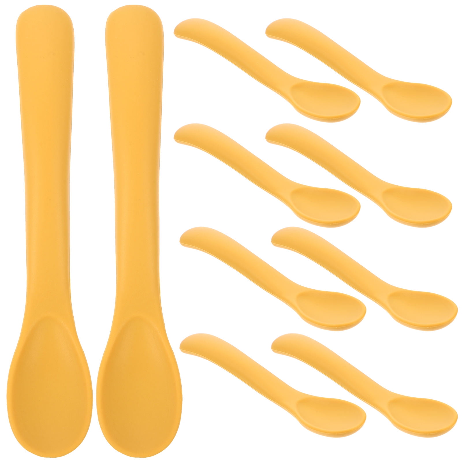 Tineasur 10Pack Curved Shape Silicone Spoons for Infants Feeding and ...