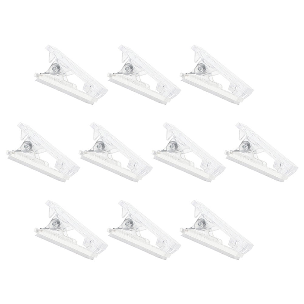 Tineasur 10Pcs Clear Self-Adhesive Clips for Badges Simple Design ...