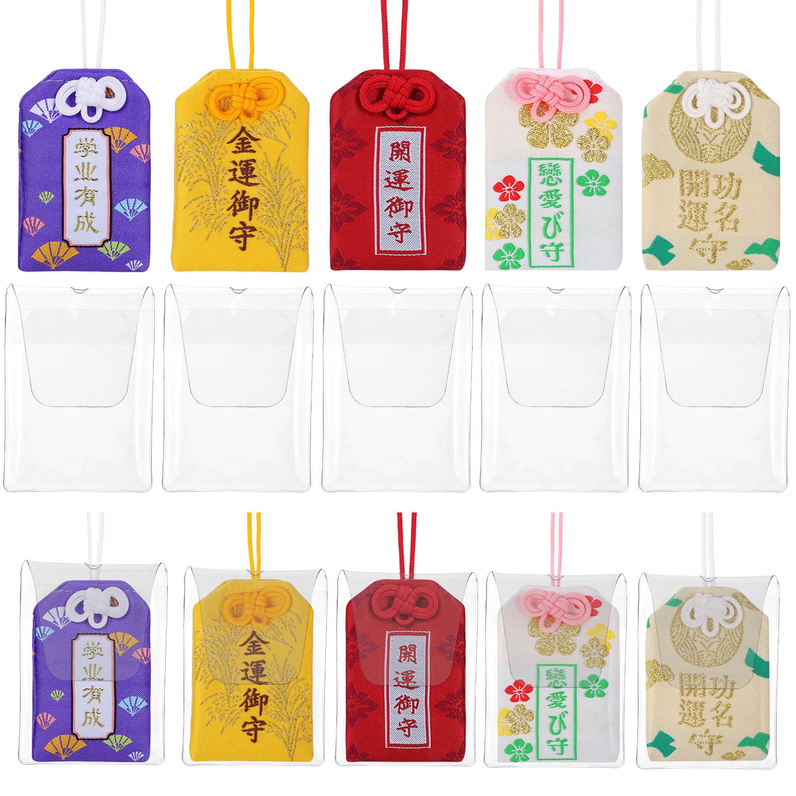 Tineasur 10Pcs Japanese Omamori Sachet Lucky Amulet Charms Assorted ...