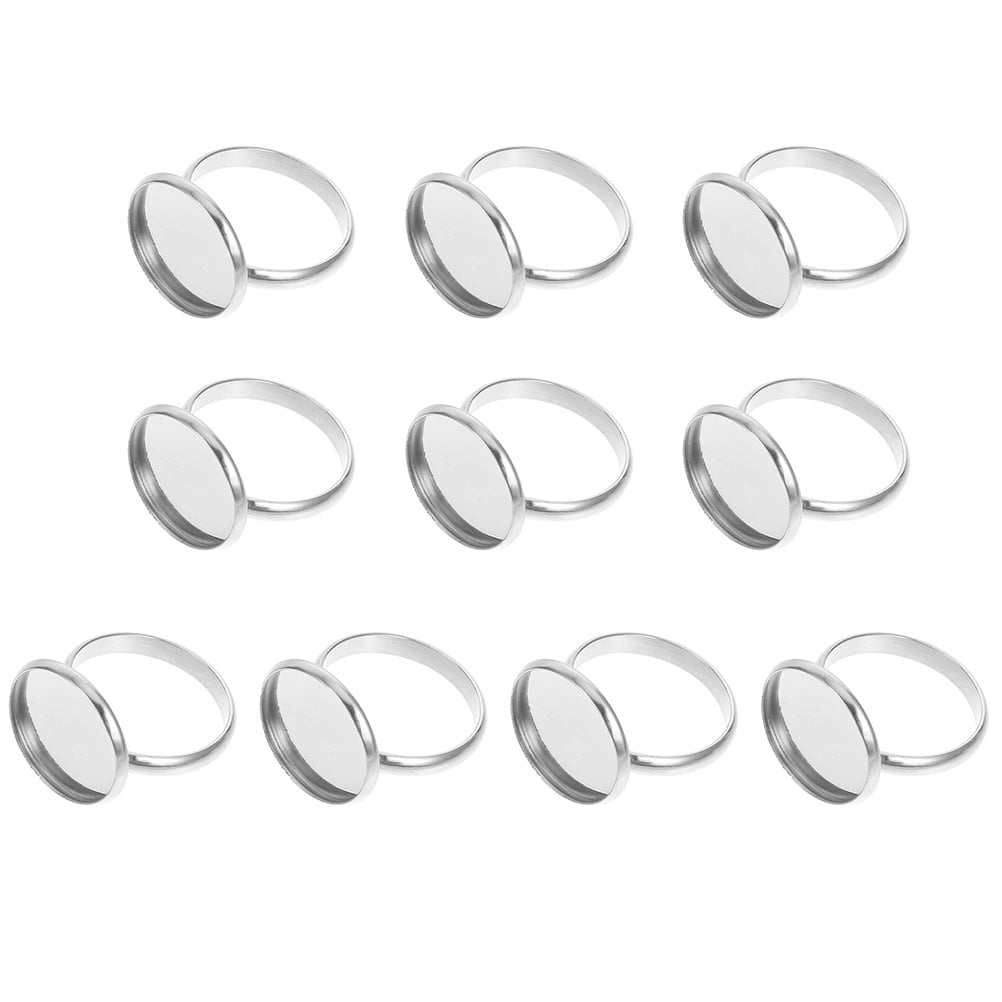 Tineasur 10Pcs Metal Hoops Silver Circular for Crafting Adjustable ...