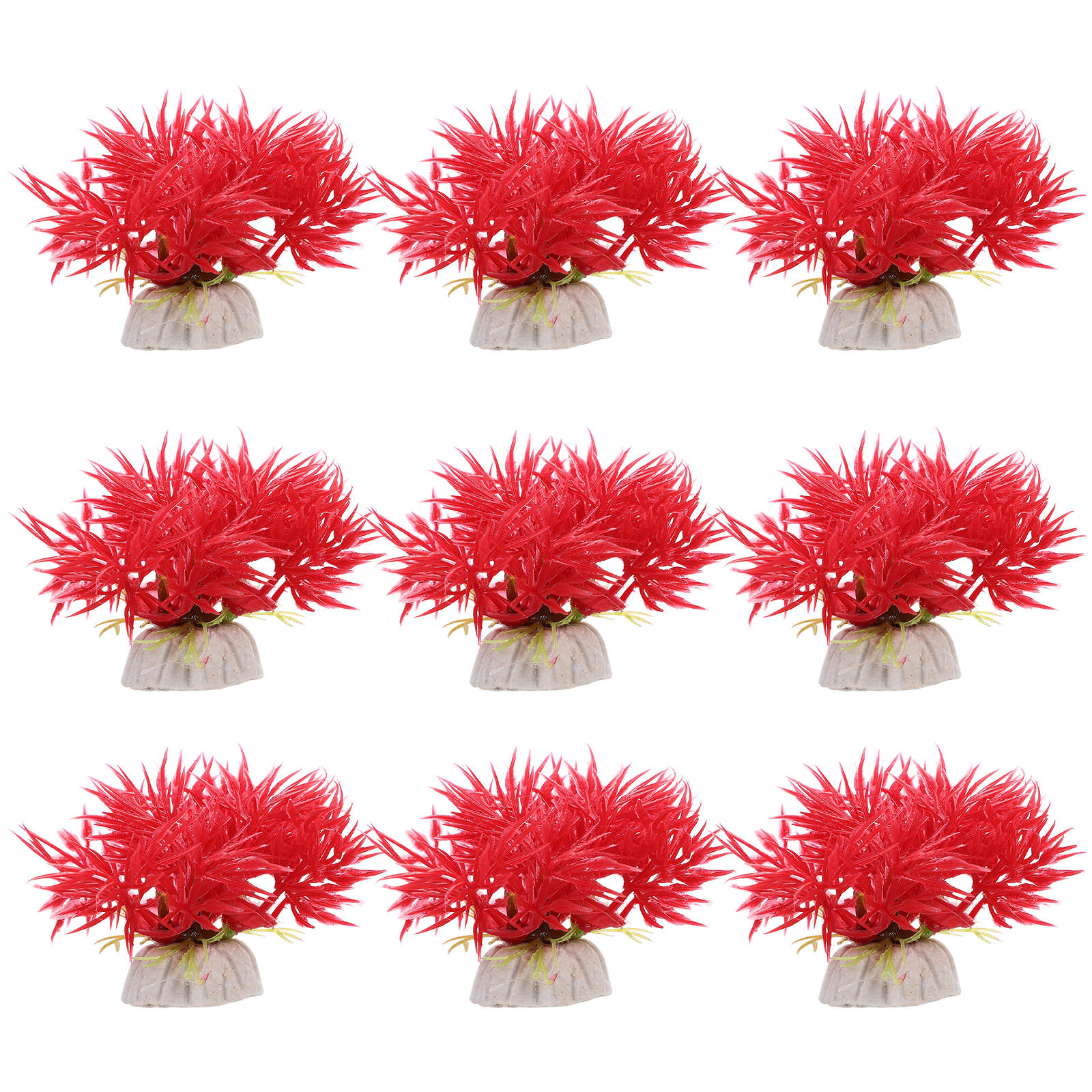 Tineasur 10Pcs Red Plastic Fish Tank Mini Decoration for Aquatic ...